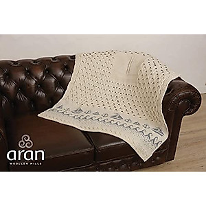 Irish Blanket 100% Merino Wool Throw Honeycomb Knit Couch Sofa Made in Ireland 42" x 62"