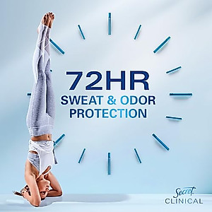 Secret Clinical Strength Antiperspirant Deodorant for Women, 3X Stress Protection, 72hr Sweat & Odor Protection, PH Balancing Minerals, Clear Gel, Completely Clean Scent, 2.6 oz