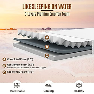 BedStory 10 Inch Queen Mattress, Gel Memory Foam Hybrid Mattress in a Box with Pocket Coil Innerspring, White Luxury Medium Firm Queen Size Mattress for Pressure Relief, Made in USA