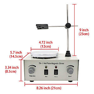Magnetic Stirrer, Hot Plate with Speed Adjusting, Magnetic Mixer with 7 Pcs Stirrer Stir Bars Mixed, Home Lab Stirrer, 1000ML