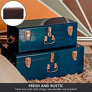 VOSAREA Woven Wicker Storage Bins with Lid and Bow Seagrass Shelf Basket Rectangular Rattan Storage Basket Makeup Organizer for Toilet Paper Toy Laundry