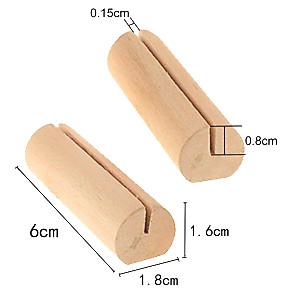 10 Pieces Wood Table Card Stand Wood Place Card Holders Wood Table Numbers Holder Wooden Menu Holder Party Wedding Table Name Card Holder Wood Base Photo Display Stand for Home Hotel Wedding Party Use