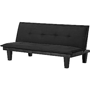 LCH Convertible Folding Sofa Bed, Futon Sofabed with 3 Adjustable Positions for Living Room, Home, 63.8” x29.9”x 28.3”, Black