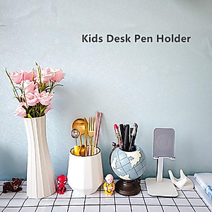 MUAMAX Globe Pen Pencil Holder for Desk Pen Organizer for Desk Desktop Organizer Pencil Cup Pot Desk Accessories for Home Office School