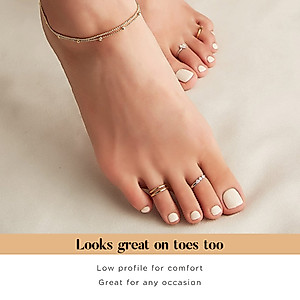 EVERNOIR Luxurious 14K Gold Band Ring for Women, Tarnish-Free and Non-Fading, Ideal for Wedding, Stackable Style - Size 7