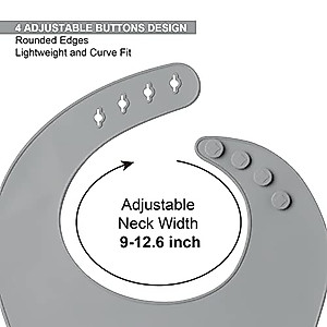 chefhandy Silicone Bibs for Babies, Adjustable Silicone Baby Bibs for Babies and Toddlers, Waterproof Baby Bibs for Eating, Silicone Bibs with Food Catcher Pocket, Soft, Easily Wipe Clean