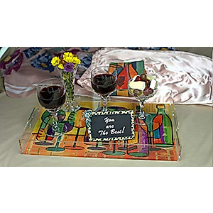 UpNUpCo Clear Tray Trays for Coffee Table Coffee Tray Decorative Tray Plastic Tray Acrylic Trays for Organizing Acrylic Serving Tray Rectangular Tray for Ottoman Tray Clear Table 12"x18.1"x2.2" 4mm