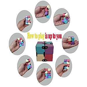 Gzymh Infinity Cube Fidget Toys Fidget Finger Toys, Toy Relaxing Hand-Held for Adults Kids, Killing Time Cool Fidget Blocks,Stress and Anxiety Relief Mini Preschool Toys (Multicolor)