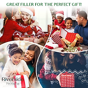 Montplisse Crinkle Cut Paper Shred Filler, Shredded Paper for Gift Baskets, Perfect Festive Basket Filler for Christmas Gifts. 1LB. Brilliant Red & Green Crinkle Paper fills 4 gift boxes.