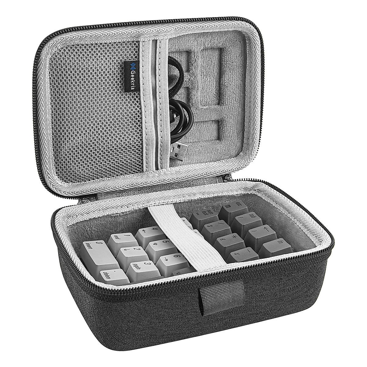 Geekria Numeric Keypad Case, Portable Number Pad Travel Case for 18-23 Keys Mechanical Numpad, Compatible with Motospeed Macro Mechanical Numeric Keypad, Qisan Mechanical Numeric Keypad