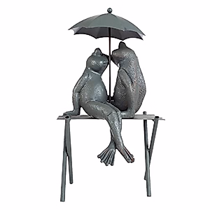 Pure Garden Frog Couple Lawn and Garden Décor, Bronze
