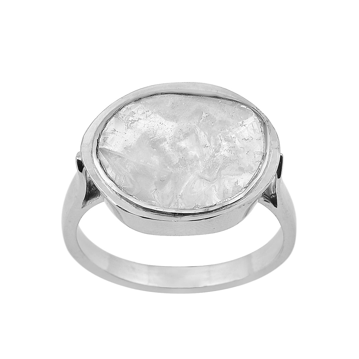 1.50 CTW Natural Diamond Polki Solitaire Ring 925 Sterling Silver Platinum Plated Slice Diamond Jewelry