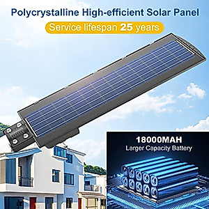 BUYTHA Solar Street Lights Outdoor - 1000W Solar Parking Lot Lights, 6500K Solar Led Outdoor Lights, Solar Lights Outdoor Waterproof, Dusk to Dawn, Solar Powered, Commercial Grade