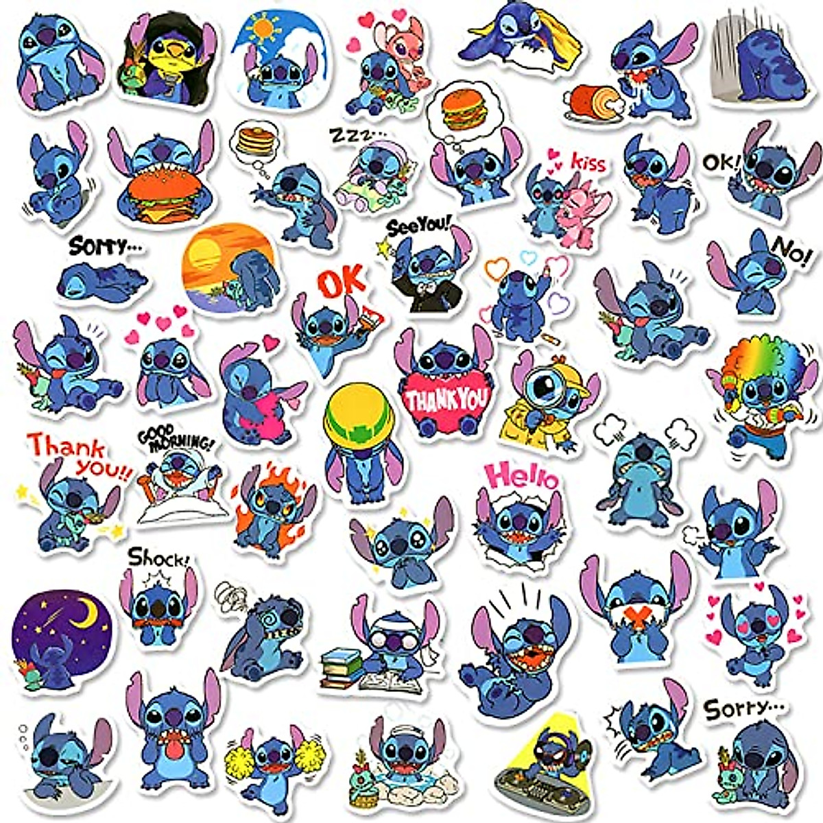Cute Stickers Pack 50PCS, Kawaii Stickers for Kids Teens Adults Eikecy Vinyl Waterproof Anime Decals Stickers for Water Bottles Laptop Phone