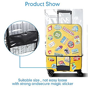 Sherr 3 Pieces Clear Luggage Covers for Suitcase Waterproof Luggage Protector Luggage Protective Cover for Travel (Fits Most 20" to 28" Luggage)