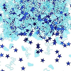 1000 Pieces Baby Shower Decorations Confetti - Blue Boy Party Decorations Table Scatter Confetti, Sprinkle Decor Confetti for Baby Shower Gender Reveal Party Supplies (Blue Feet)