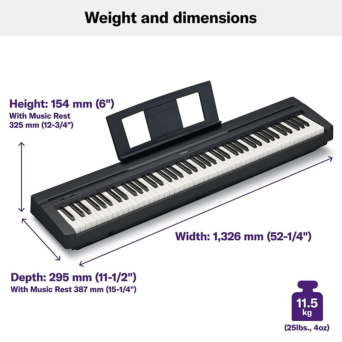 YAMAHA P71 88-Key Weighted Action Digital Piano with Sustain Pedal and Power Supply (Amazon-Exclusive)