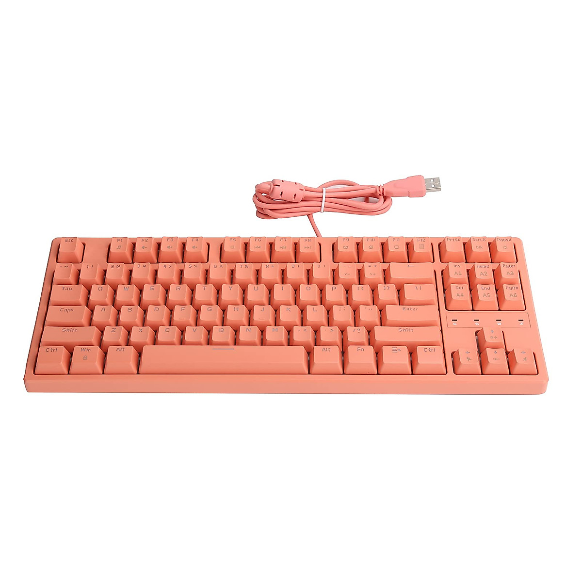 STK130 Mechanical Computer Keyboard ,Ergonomic 87‑Keys Gaming RGB Keyboard , for Game Office Home(orange)