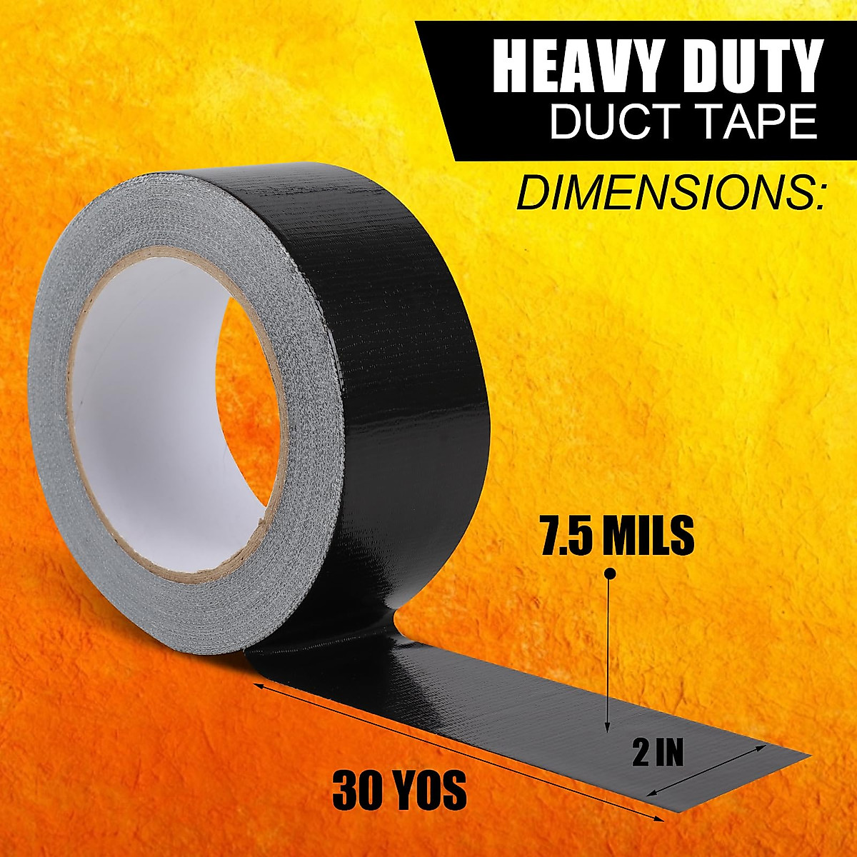 DSUWAZU 5Pack Duct Tape Heavy Duty, 2 inches x 30 Yards Strong, Flexible, No Residue, All-Weather and Tear by Hand-Bulk Value for Repairs,Industrial, Professional Use(Black)