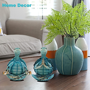 LUIFEL Yoga Turtle, 2 PCS Meditation Yoga Turtle Decor, Sea Turtle Yoga Figurines Decorations for Collection, Yoga Turtle Figurine for Spiritual Garden Home Decor, Gift for Mom, Dad, Friends...