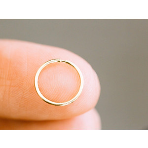 ONDAISY 1PCS 20G 8mm 14k Real Gold Round Hoop Tragus Helix Cartilage Daith Ring Ear Piercing Earring