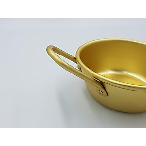 Abkitchen Korean Traditional Wine Bowls Korean Raw Rice Wine Hiking Soup Dish 4.7 inches 3 pcs Aluminum Yellow Made in Korea
