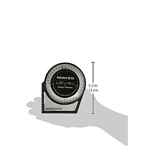 Mayes 10156 Large Level and Angle Finder with Magnetic Base, Magnetic Base Angle Finder, Level With Angle Finder, Magnetic Degree Finder