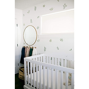 Modern Maxwell Wall Art Decals for Girls Nursery, Bedroom, Living Room Eden Greenery Leaf Room Sticker Set 44 Pieces