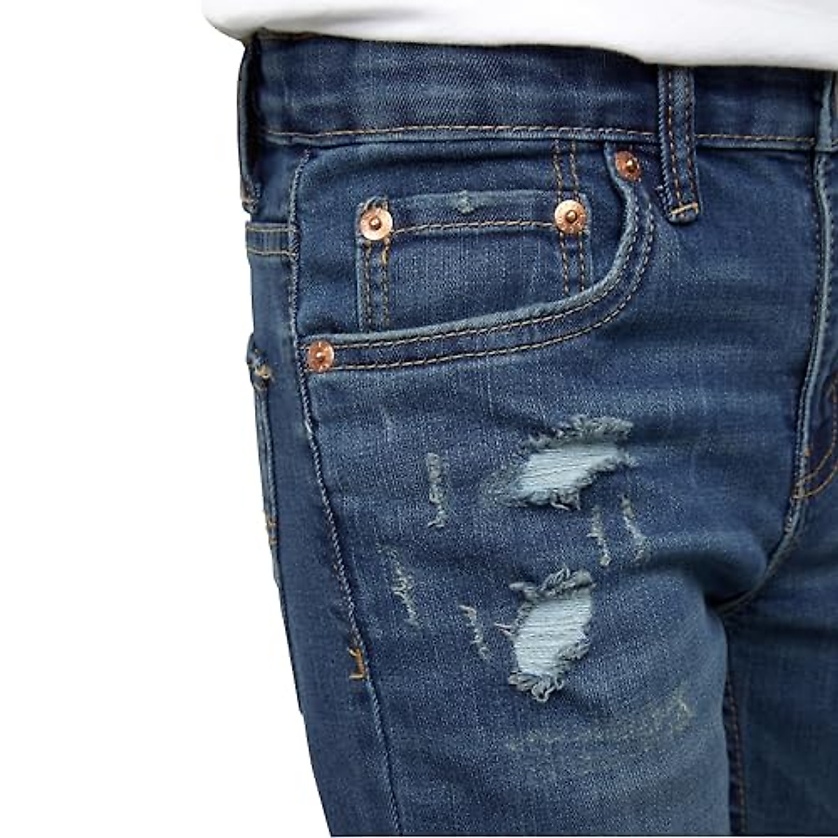 Levi's Boys' 510 Skinny Fit Destructed Jeans, Paper Shredder, 12