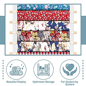 Anglechic Hanging Fabric Storage Organizer Over The Door 20-Shelf Fabric Organizer Wall Mount Fabric Display Sewing Quilting Fabric Collection with 4 Hooks for Folding and Storing Fabric (Large)