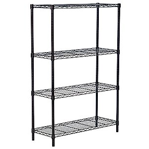 WEI WEI GLOBAL 4-Tier Metal Wire Shelving Unit, NSF Certified Adjustable Utility Storage Standing Rack Organizer Cabinet for Garage Laundry Bathroom Kitchen Closet-35 L x 14" W x 47" H, Black