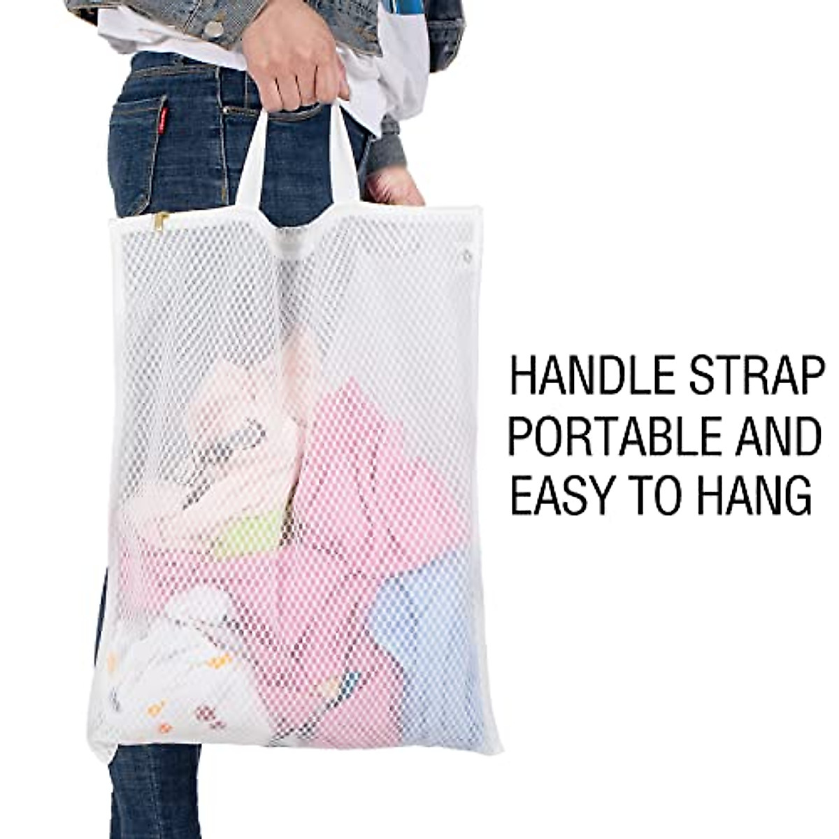 TENRAI Laundry Bag Mesh Wash Bag，Use YKK Zipper，Tote Bag Bathroom Hanging, Bra Fine Mesh Wash Bag for Underwear 3 Bags（3M Cellular Mesh ）