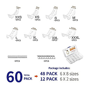Ring Size Adjuster for Loose Rings - 60Pack, 2 Styles, Ring Guard, Ring Sizer, 10 Sizes Fit for Man and Woman Ring