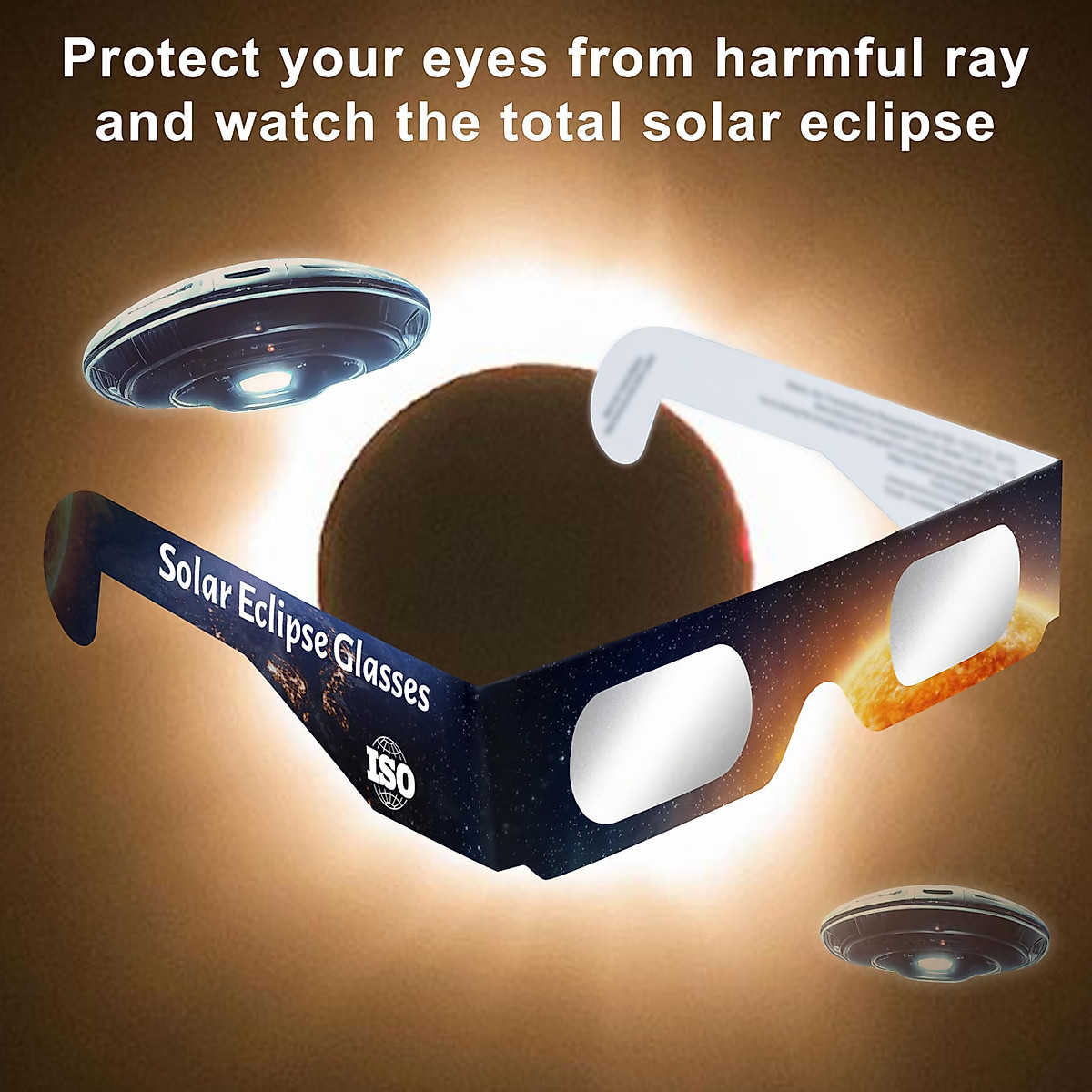 Oilkas Solar Eclipse Glasses Approved 2024 - Eclipse Glasses CE and ISO Certified Safe Shades, Direct Sun Viewing for Solar Eclipse (12 Packs)