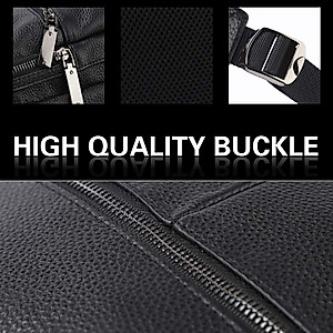 Leathario Men's Backpack Genuine Leather Laptop Backpack 16 Inch Luxurious Vintage Large Capacity Business Retro Travel Duffle Bag Overnight Weekender Daypack (Black-55)