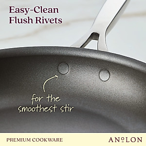 Anolon Ascend Hard Anodized Nonstick Frying Pan/Skillet - Good for All Stovetops (Gas, Glass Top, Electric & Induction), Dishwasher & Oven Safe with Stainless Steel Handle, 12 Inch - Bronze