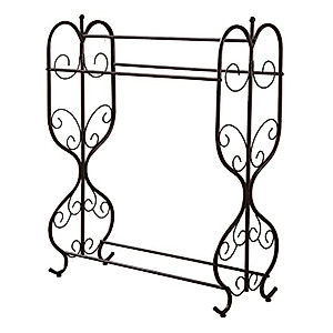 Kings Brand Furniture - Fannin Free Standing 3 Tier Metal Towel Rack Stand, Pewter