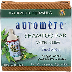 Auromere Ayurvedic Shampoo Bar - Eco Friendly, Handmade, Vegan, Cruelty Free, Natural, Non GMO, All in One Bar for Soap and Shampoo (4.23 oz), 1 pack
