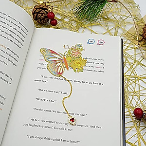 KIZOSA Metal Butterfly Flower Bookmark and Unique Deer Bookmark Bundle