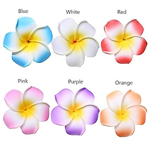 Calcifer® 30pcs 1.97''Hawaii Hawaiian Plumeria Flower Clips Bridal Wedding Party Beach Hair Clips