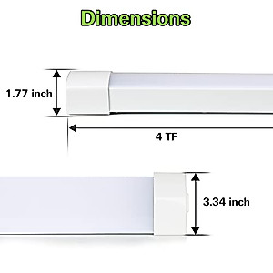 hykolity 4FT 120W LED Shop Light Linkable, 13000lm(400w Equivalent), 5000K Utility Shop Lights for Garages, Workshops, Basements, Hanging or FlushMount, with Power Cord and Pull Chain, ETL