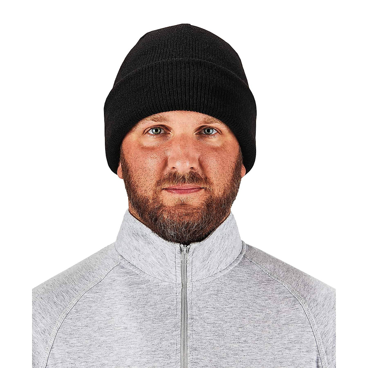 Rib Knit Winter Hat with Bump Cap Insert, Ergodyne N-Ferno 6811ZI, Black