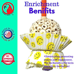 Bonka Bird Toys 1925S Smiley Cup Cake Foraging Parrot cage Cockatiel African Grey