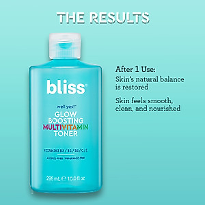 Bliss Well Yes Hydrating Toner with Vitamin B3, B5, B6, C & E - Brightens, Soothes, and Balances Skin - Alcohol-Free, Ideal for Sensitive & Oily Skin