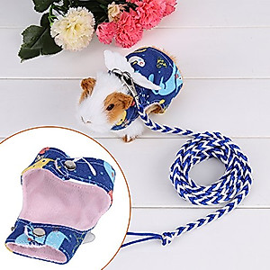 Yosoo Squirrel Harness, Adjustable Cute Angle Wings Comfort Harness Vest Clothes with Leash Hamster Gerbil Rat Mouse Ferret Chinchilla Small Animal Walking Toy (Light Blue)