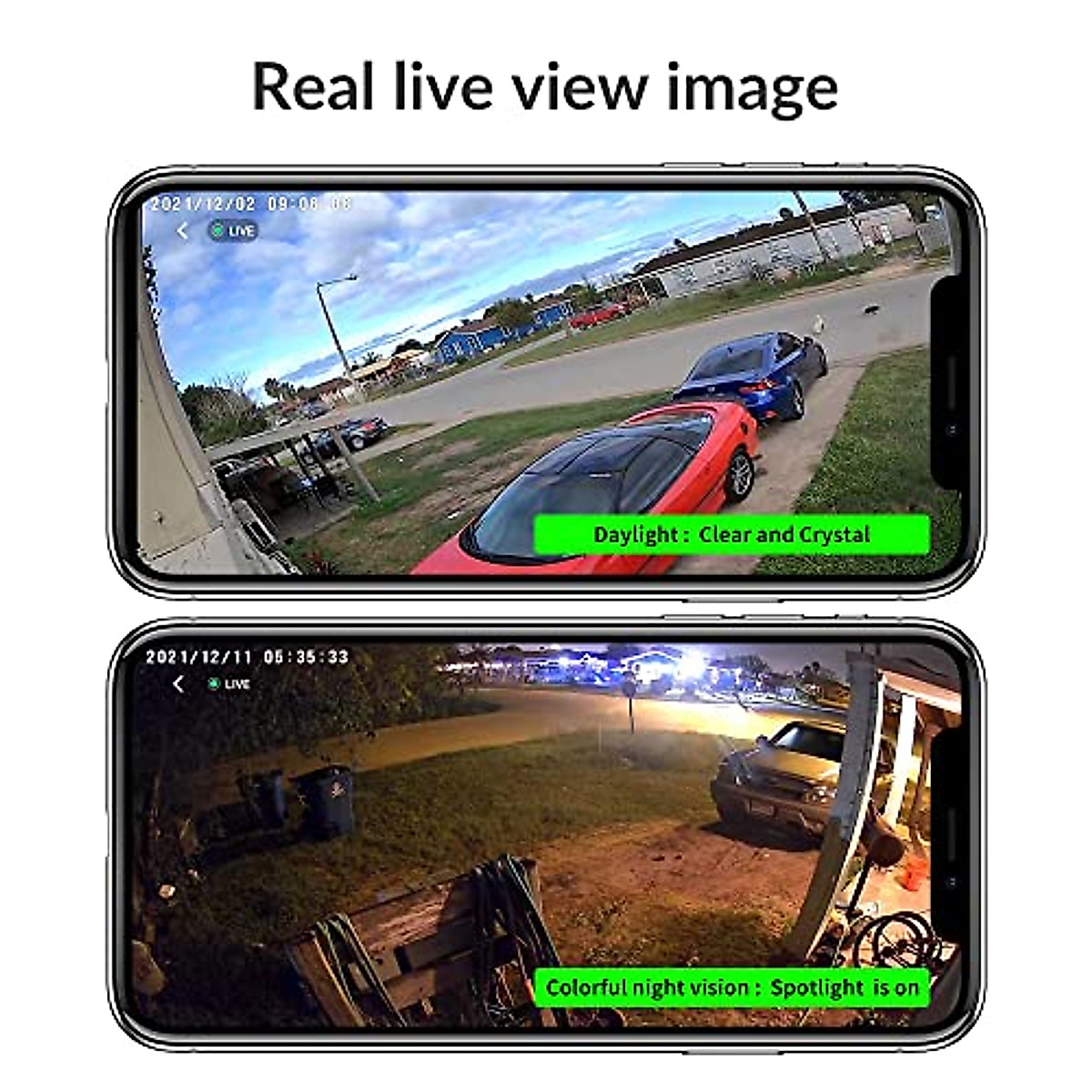 Luovisee Wireless Home Security Camera Outdoor WiFi with Light Night Vision Rechargeable Battery AI Motion Detection, Surveillance Wireless Camera Outdoor,1080p