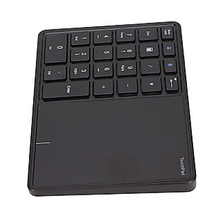 Sanpyl Numeric Keypad, 2 in 1 22 Keys 2.4G Touchpad Bluetooth 4.2 Number Pad, Type C Charging 500mAh Financial Accounting Keyboard, for Laptop, PC, Desktop(Black)
