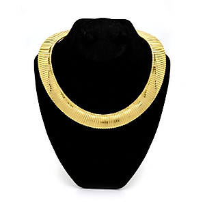 Marshal Metal Fashion Necklace 18K Gold Plated Brass Omega Choker Necklace (NK180G(18mm))