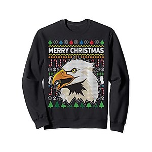 American Bald Eagle Merry Christmas Ugly Xmas Design Sweatshirt
