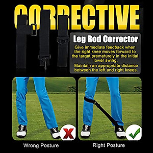 KINGTOP Golf Swing Training Aids Combo- Arm Band, Elbow Correction, Wrist Hinge Trainer, Wrist Brace Band, Leg Rod Corrector, Improve Your Golf Game to The Next Level